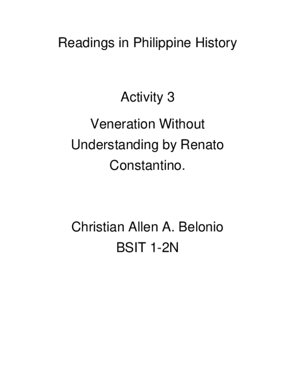 (PDF) Veneration Without Understanding