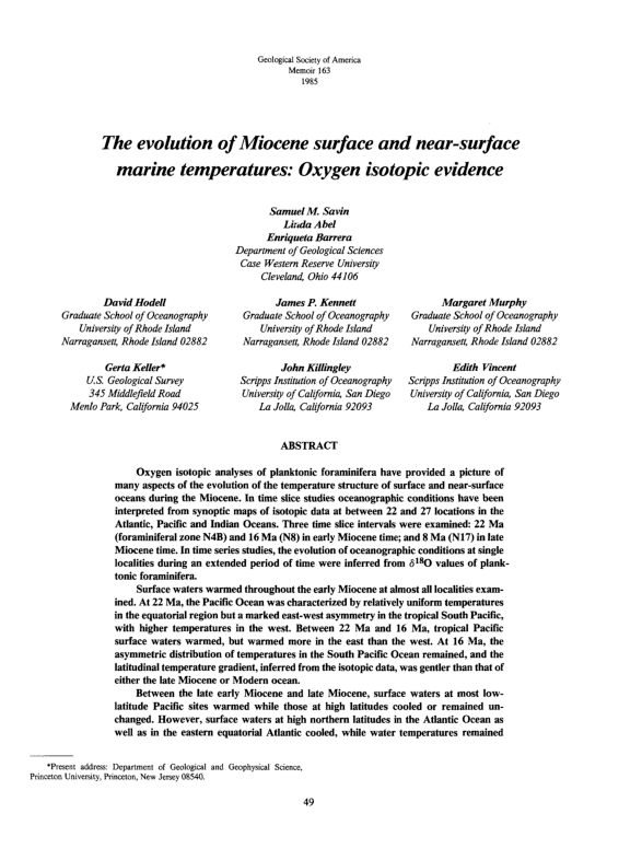 (PDF) The evolution of Miocene surface and near-surface marine ...