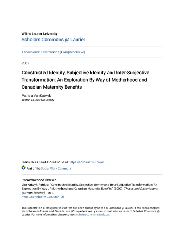 (PDF) Constructed Identity Subjective Identity and Inter-Subjective Tr