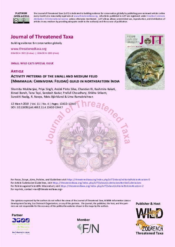 (PDF) Activity patterns of the small and medium felid (Mammalia ...