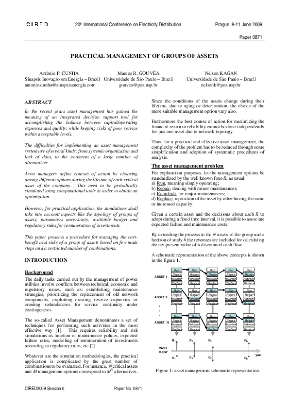 (PDF) Practical management of groups of assets
