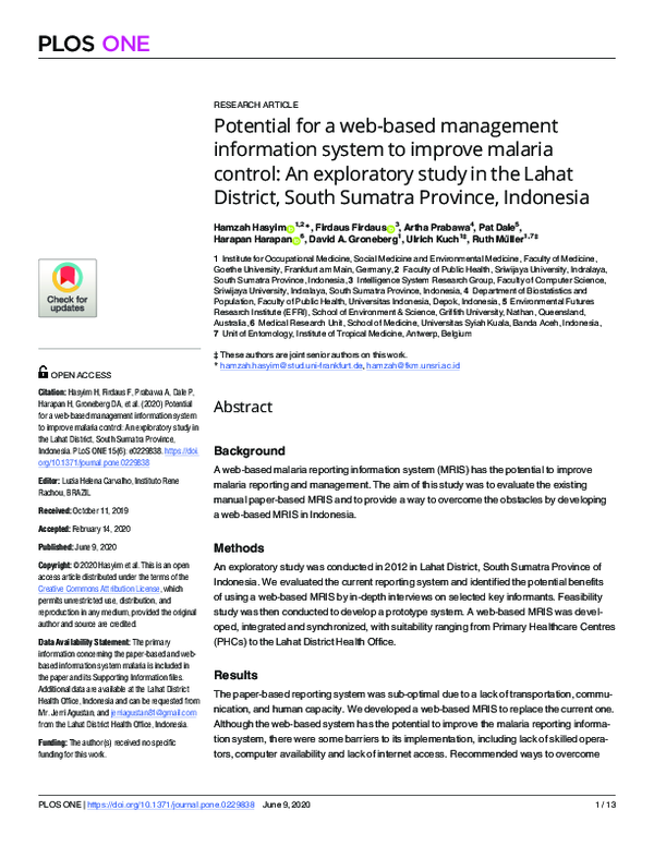(PDF) Potential for a web-based management information system to ...