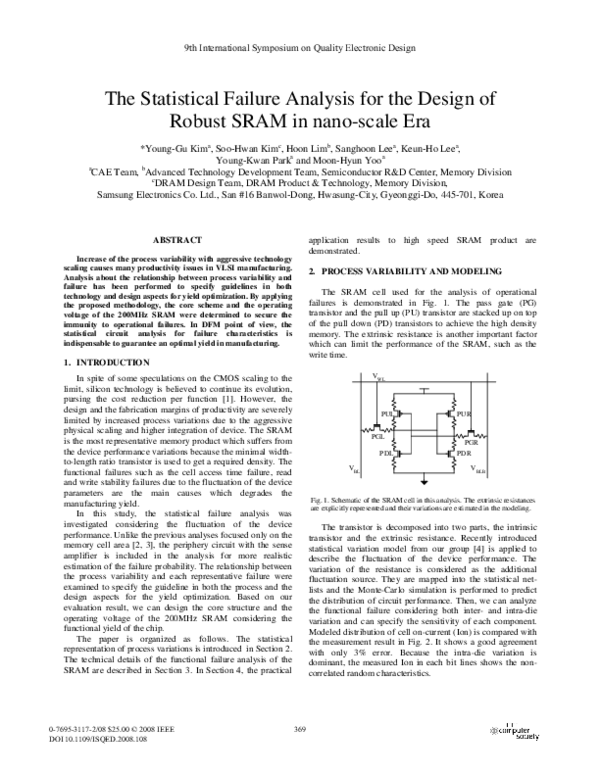 (PDF) The Statistical Failure Analysis for the Design of Robust SRAM in Nano-Scale Era