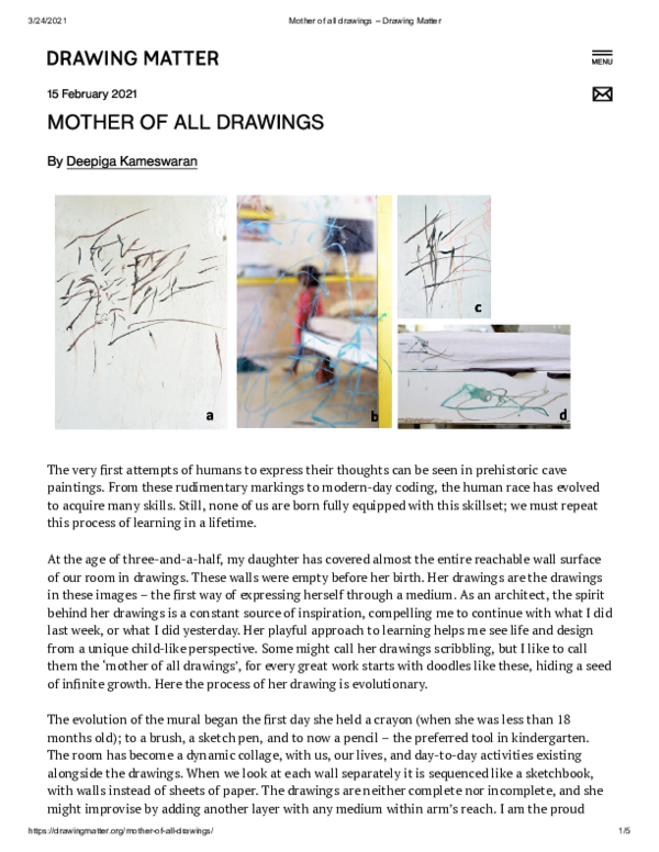 (PDF) Mother of all drawings Drawing Matter