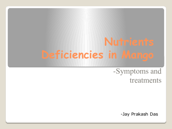 (PPT) Nutrients Deficiencies in Mango