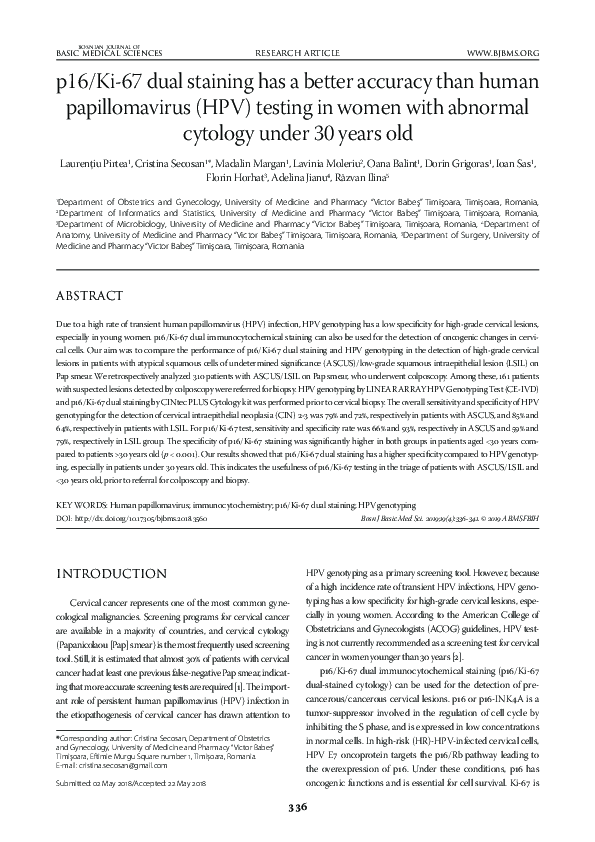 (PDF) p16/Ki-67 dual staining has a better accuracy than human ...