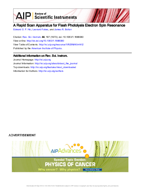 (PDF) A rapid scan apparatus for flash photolysis electron spin ...