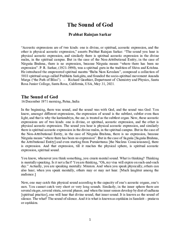(PDF) The Sound of God
