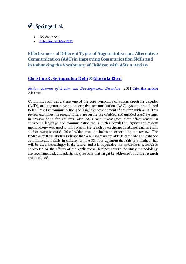 (DOC) Effectiveness of Different Types of Augmentative and Alternative ...