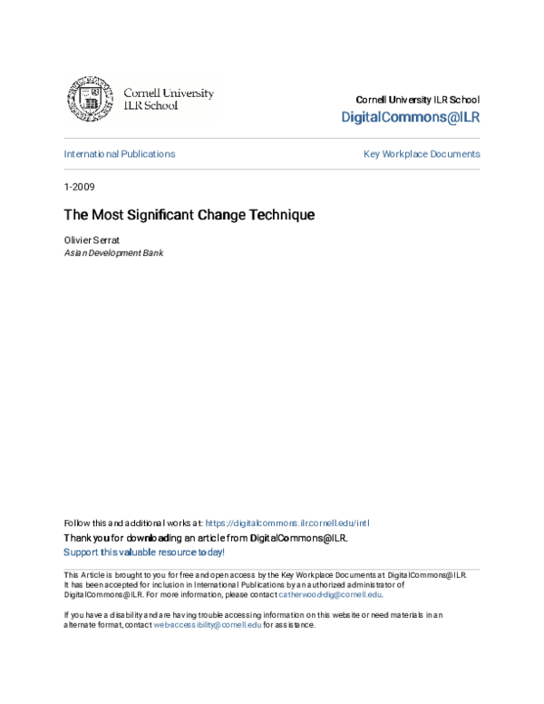 (PDF) The Most Significant Change Technique