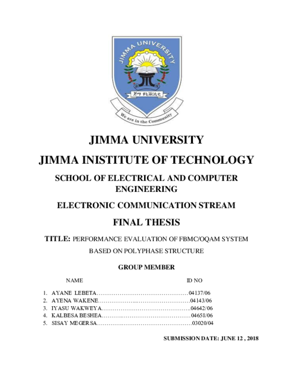 (PDF) JIMMA UNIVERSITY