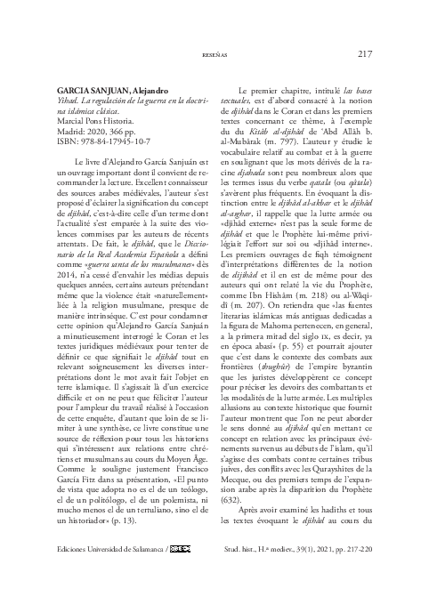 (PDF) Yihad. La regulación de la guerra en la doctrina islámica clásica ...