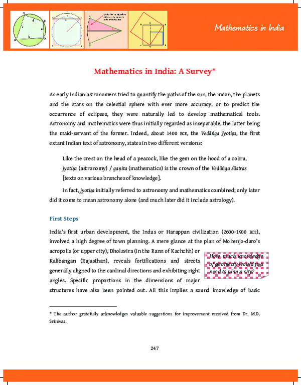 (PDF) Mathematics in India