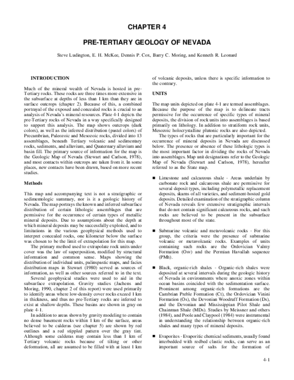 (PDF) Pre-Tertiary Geology of Nevada