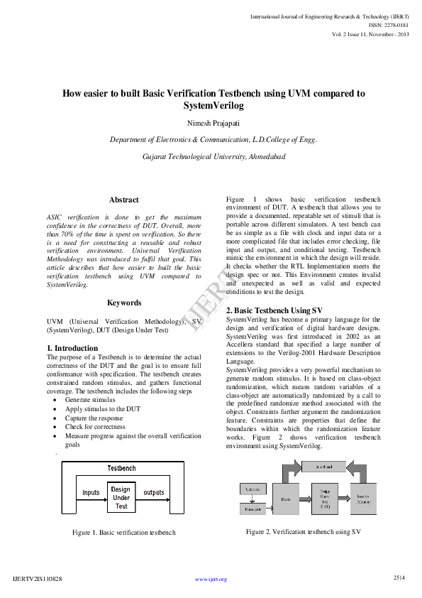 Pdf How Easier To Built Basic Verification Testbench Using Uvm