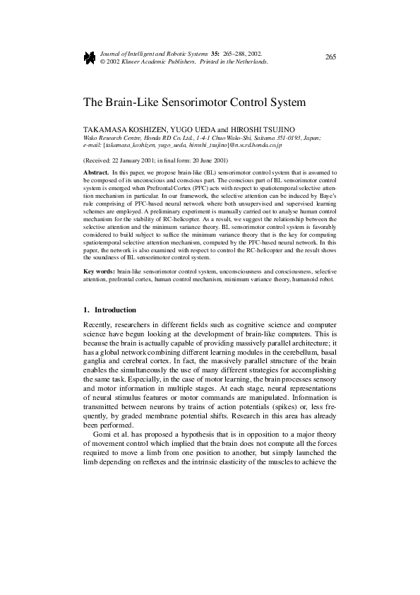 (PDF) The Brain-Like Sensorimotor Control System