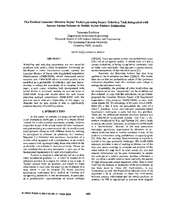 (PDF) The evolved Gaussian mixture Bayes' technique using sensor selection task integrated with ...