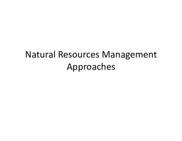 (PDF) Natural Resources Management Approaches