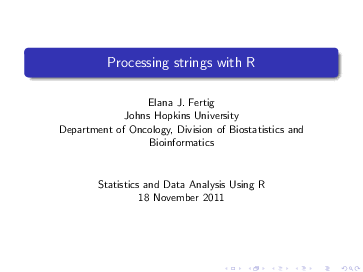 (PDF) String processing with R