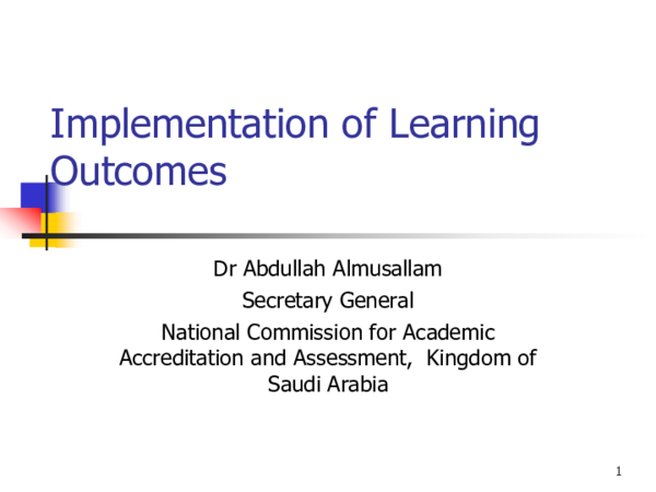 (PDF) Implementation Of Learning Outcomes