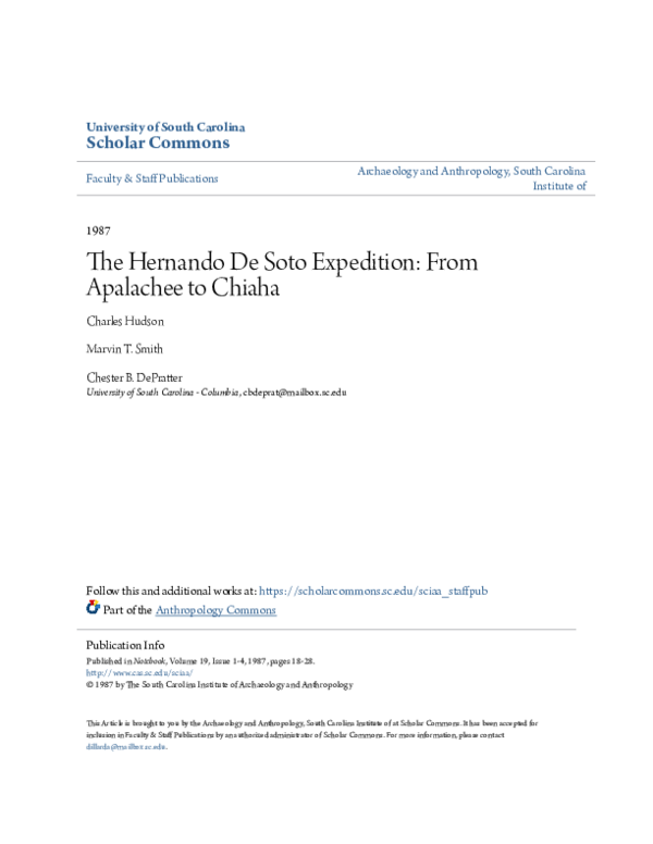 (PDF) The Hernando de Soto Expedition: From Apalachee to Chiaha