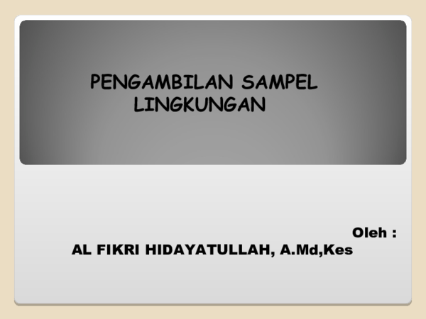 (PPT) Pengambilan Sampel Lingkungan