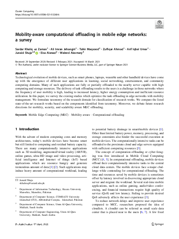 Pdf Mobility Aware Computational Offloading In Mobile Edge Networks 9456
