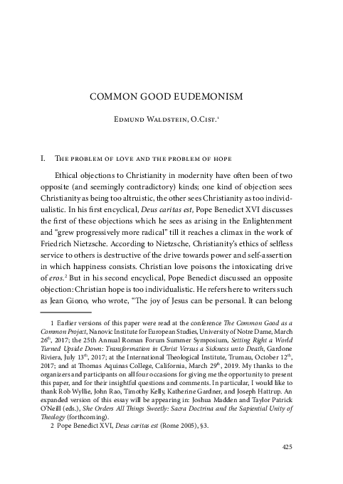 (PDF) Common Good Eudemonism