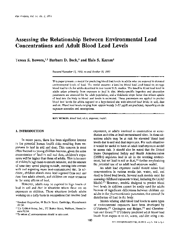 (PDF) Assessing the relationship between environmental lead ...