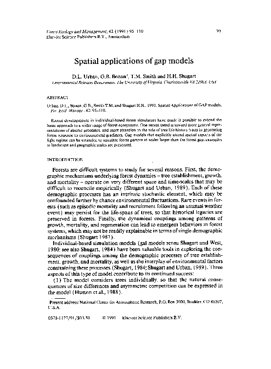 (PDF) Spatial applications of gap models