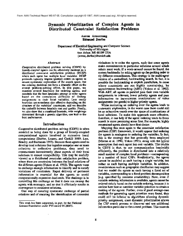 Pdf Dynamic Prioritization Of Complex Agents In Distributed
