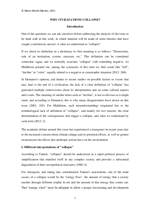 (PDF) Why civilizations collapse?