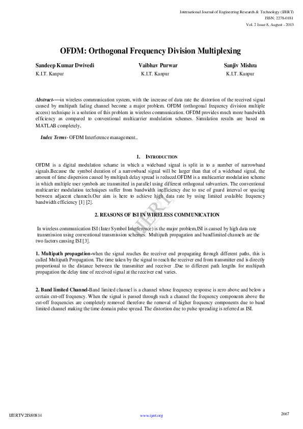 (PDF) OFDM – Orthogonal Frequency Division Multiplexing