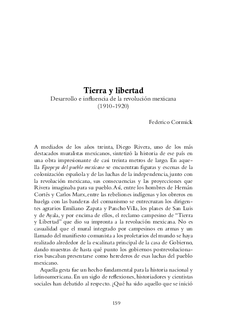 (PDF) Tierra y libertad. Desarrollo e influencia de la Revolución Mexicana