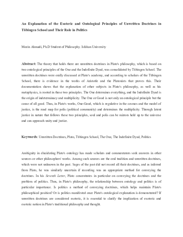 (DOC) An Explanation of the Esoteric and Ontological Principles of ...