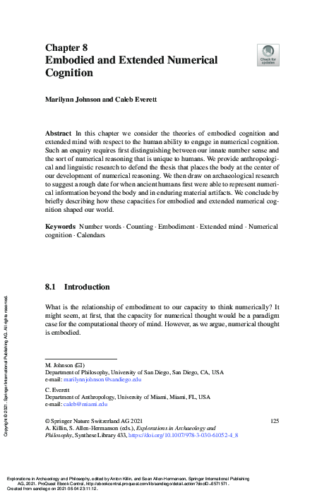 (PDF) Embodied and Extended Numerical Cognition
