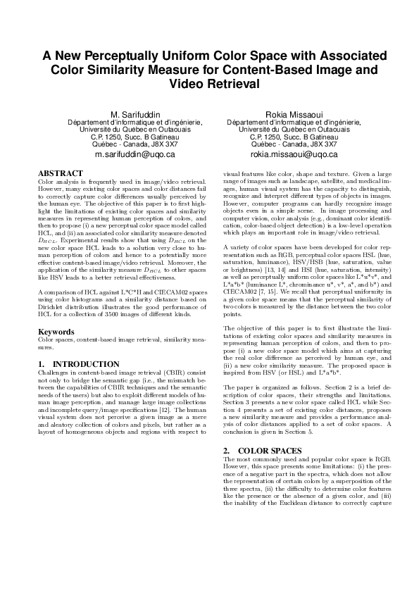 (PDF) A new perceptually uniform color space with associated color ...