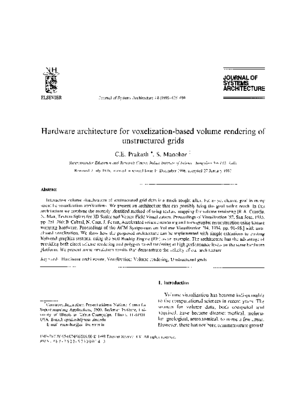 Pdf Hardware Architecture For Voxelization Based Volume Rendering Of