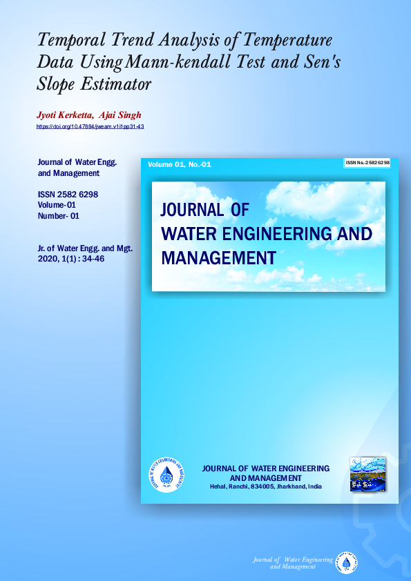 Pdf Temporal Trend Analysis Of Temperature Data Using Mann Kendall