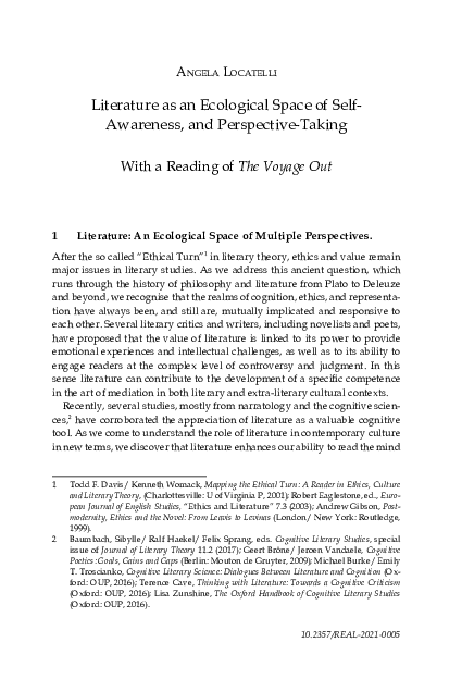 (PDF) Literature as an Ecological Space of Self- Awareness, and ...
