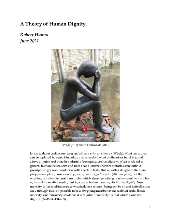 (PDF) A Theory of Human Dignity (June 2021 version)