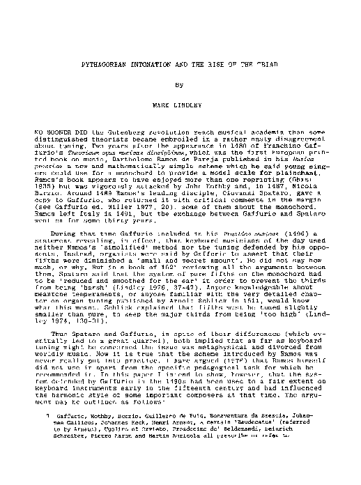 (PDF) Pythagorean intonation and the rise of the triad