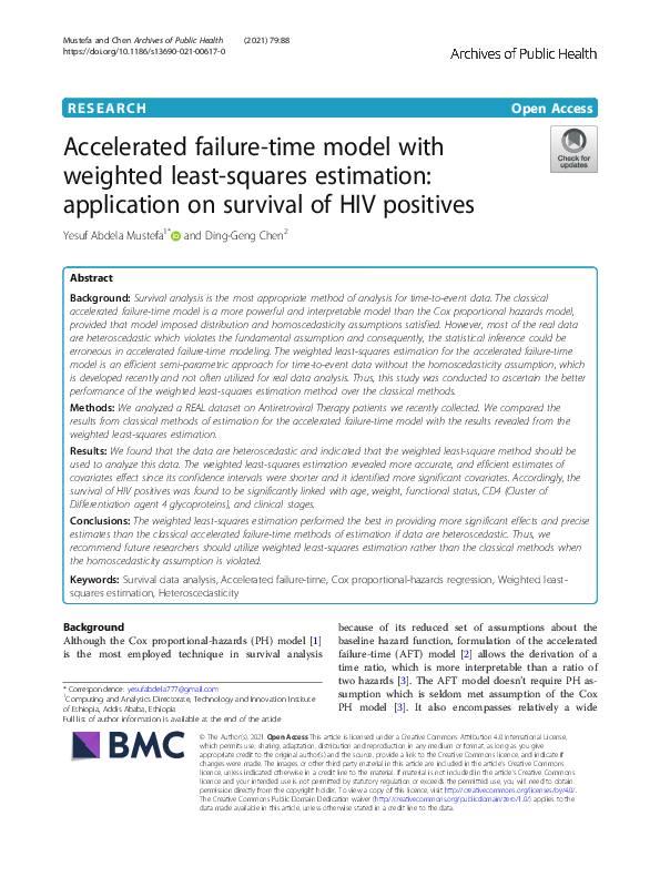 (PDF) Accelerated failure-time model with weighted least-squares ...