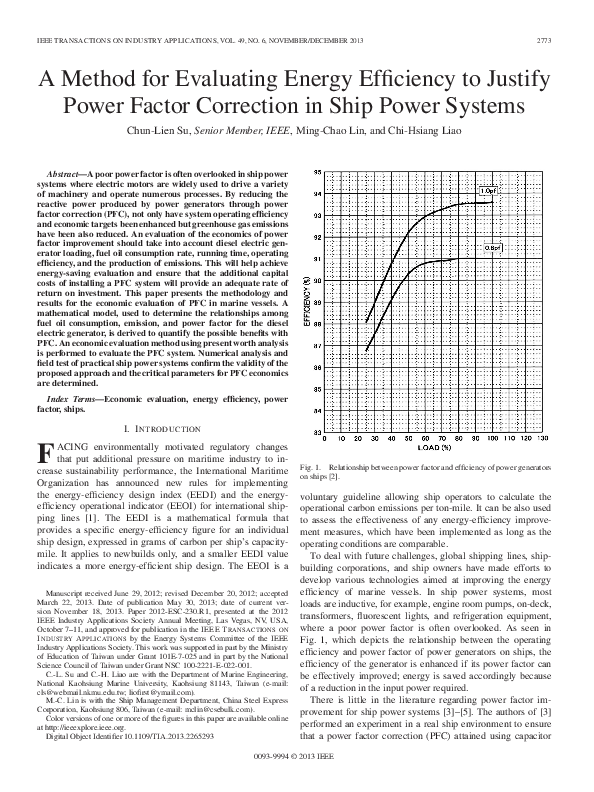 (PDF) Evaluating PFC Economics in Ship Power Systems