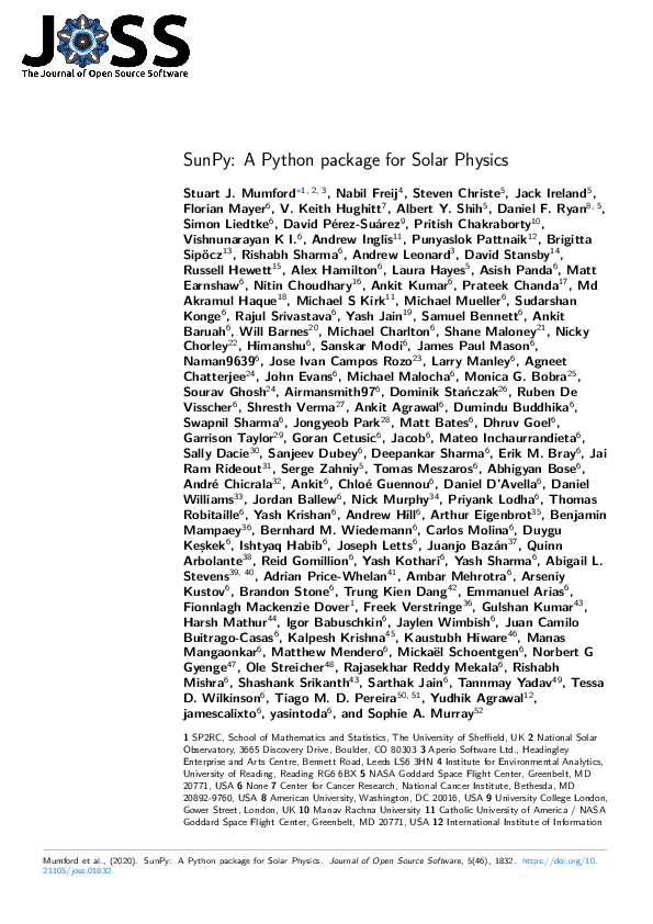 (PDF) SunPy: A Python package for Solar Physics