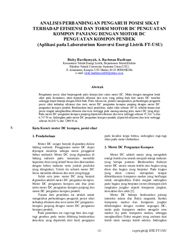 (PDF) ANALISIS PERBANDINGAN PENGARUH POSISI SIKAT TERHADAP EFISIENSI ...