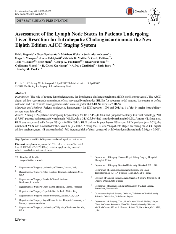 (PDF) Assessment of the Lymph Node Status in Patients Undergoing Liver Resection for ...