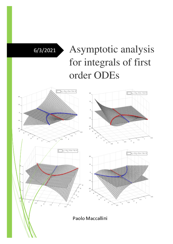(PDF) Asymptotic analysis for integrals of first order ODEs