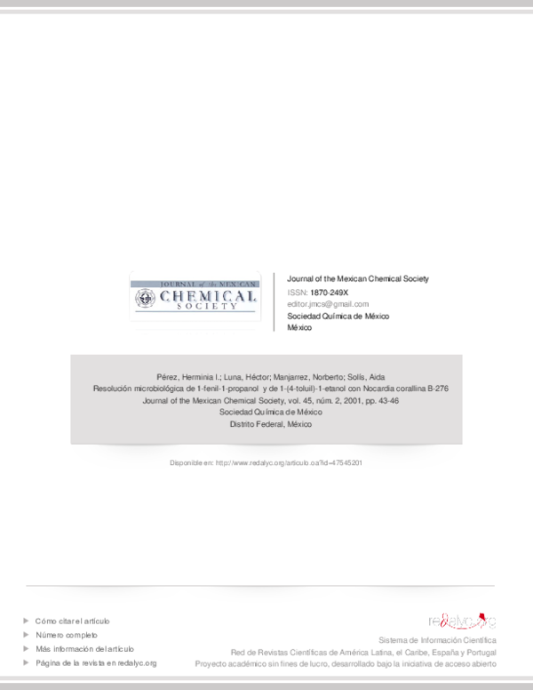 (PDF) Resolución microbiológica de 1-fenil-1-propanol y de 1-(4-toluil ...