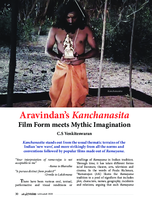 (PDF) Aravindan Kanchanasita Film Form meets Mythic Imagination